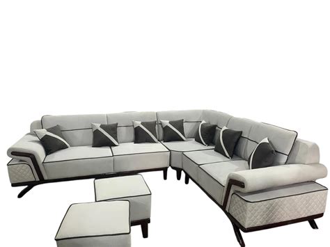 Fabric 7 Seater Off White L Shape Sofa Set With Lounger At ₹ 55000 Set In New Delhi