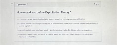 How Would You Define Exploitation Theory A Person Or