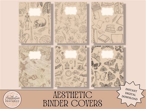 Anatomy Binder Cover Printable Aesthetic Binder Covers Vintage Dark