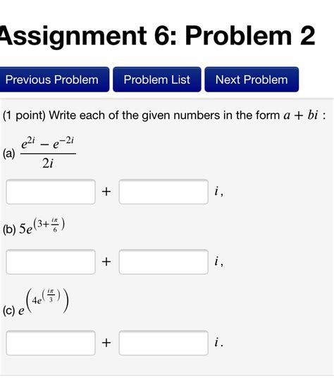Solved Assignment 6 Problem 2 Previous Problem Problem List