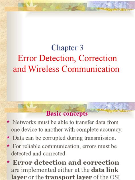 Error Detection Correction And Wireless Communication Pdf Wireless Lan Computer Network