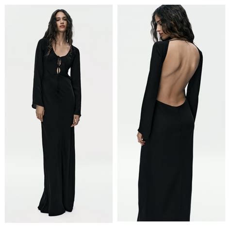 Zara Dresses Zara Open Back Dress Maxi Gown Poshmark