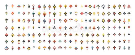 Pixel Pointers Colored Big Vector Bundle 8 Bits Arrows Hover Cursor