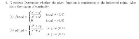 solved 6 2 points determine whether the given function is