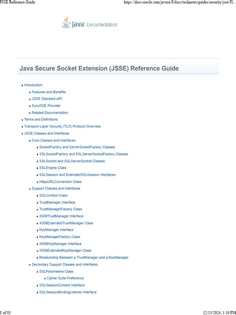 Jsse Java Secure Socket Extension Reference Pdf Transport Layer