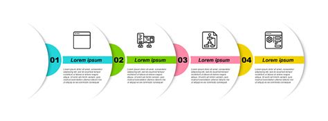 Set Line Browser Window Computer Monitor Screen Flowchart And Setting