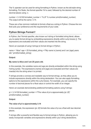 Python Strings Format PDF