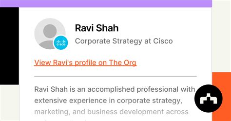 Ravi Shah Corporate Strategy At Cisco The Org