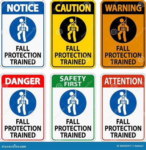 Caution Fall Hazard Symbol Sign Isolated On White Background Vector