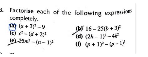 Factorise Each Of The Following Expressions Studyx
