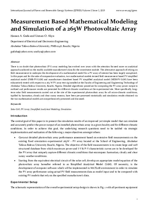 pdf measurement based mathematical modeling and simulation of a 265w