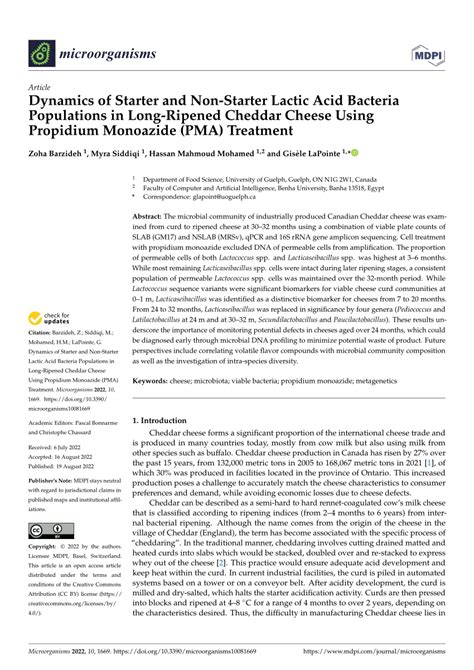 (PDF) Dynamics of Starter and Non-Starter Lactic Acid Bacteria Populations in Long-Ripened ...