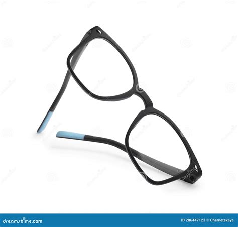 Stylish Pair Of Glasses With Black Frame Isolated On White Stock Image