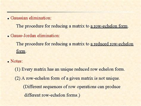 Gaussian Elimination And GaussJordan Elimination N N Matrix