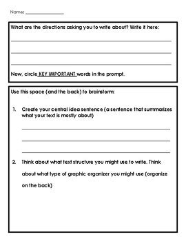 Extended Constructed Response ECR Graphic Organizer By Anastasia Yung