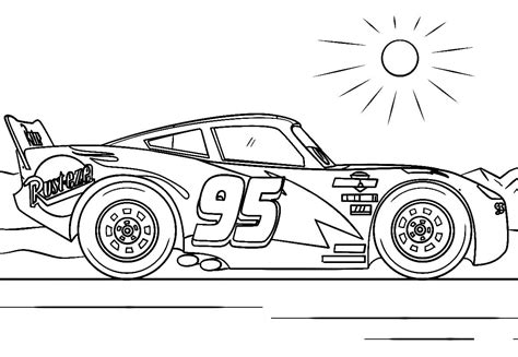 Lightning Mcqueen Is Driving Coloring Page Download Print Or Color Online For Free