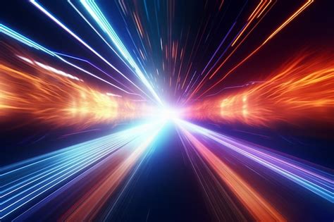 Premium Ai Image Hyperspace Tunnel With Dynamic Streaks Of Light Oc