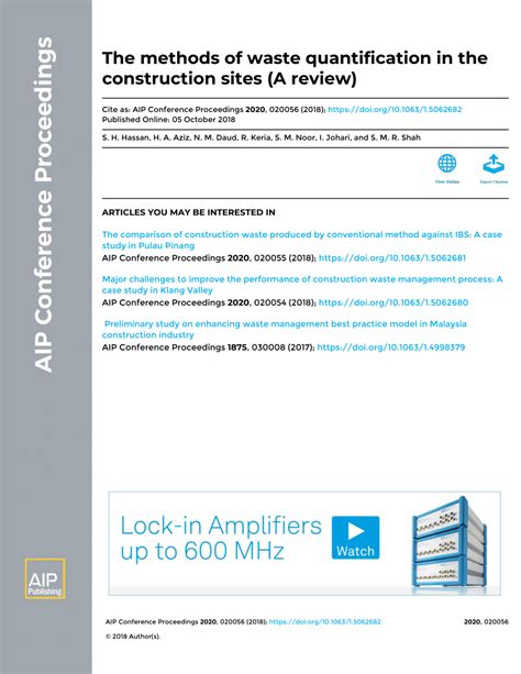 Pdf The Methods Of Waste Quantification In The Construction Sites A