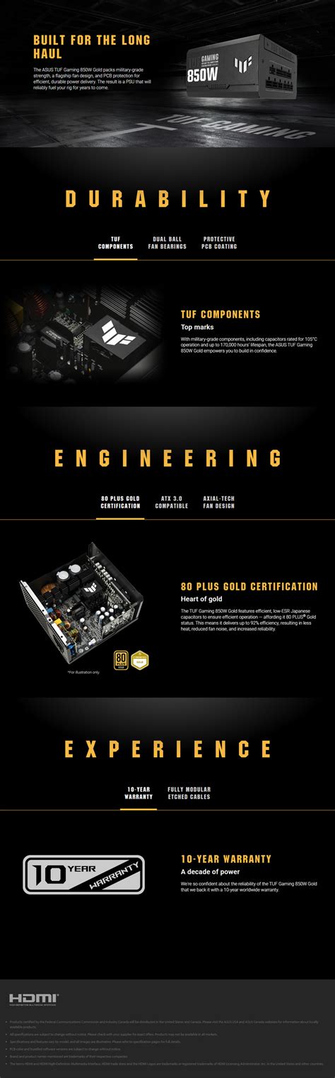 Watt Asus Tuf Gaming Gold Modular Power Supply Tuf Gaming G Ca