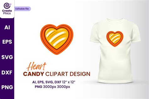 Heart Candy Clipart Love Printable Sublimation Svg