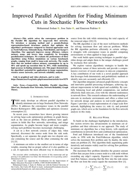 Pdf Improved Parallel Algorithm For Finding Minimum Cuts In
