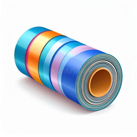 Colorful Layered Material Roll 3d Render Stock Illustration