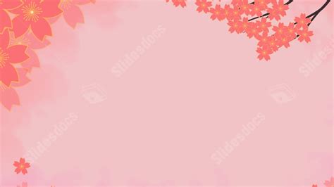 Floral Festival Peach Blossom Holiday Red Gradient Powerpoint