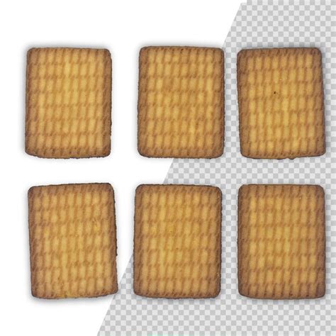 Premium Psd Composition Of Crispy Biscuits Isolated