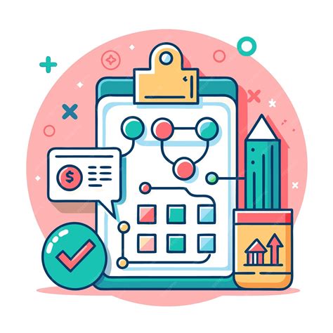 clipboard with checklist pencil flowchart and checkmark premium ai