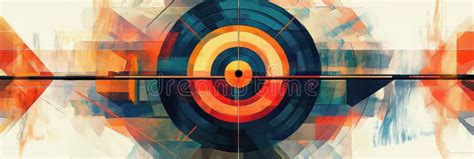 Abstract Geometric Patterns Create A Vibrant Visual Experience With Concentric Circles And Bold