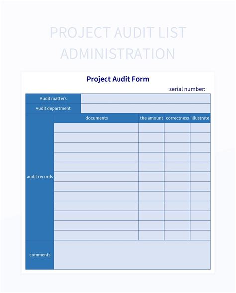 Free Audit List Templates For Google Sheets And Microsoft Excel Slidesdocs