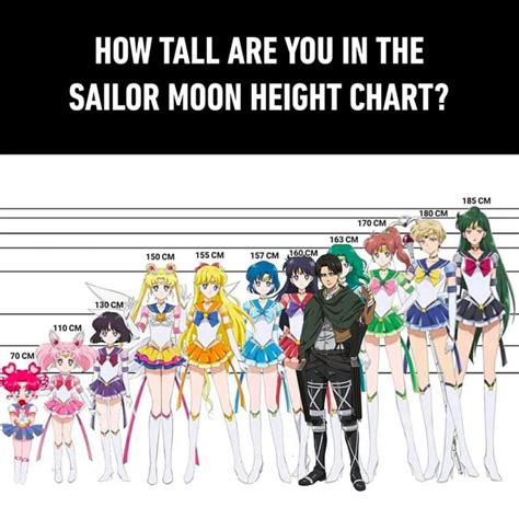 How Tall Are You In The Sailor Moon Height Chart 130cm Ifunny