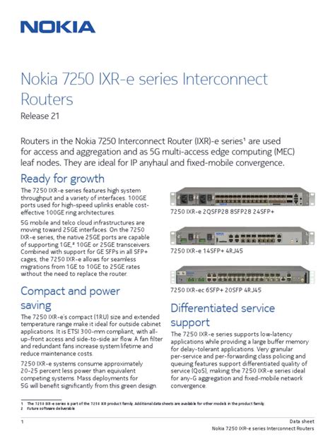 Nokia 7250 Ixr E Series Interconnect Routers Ready For Growth Pdf Virtual Private Network