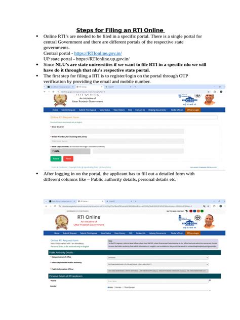 Steps For Filing An Rti Online Pdf