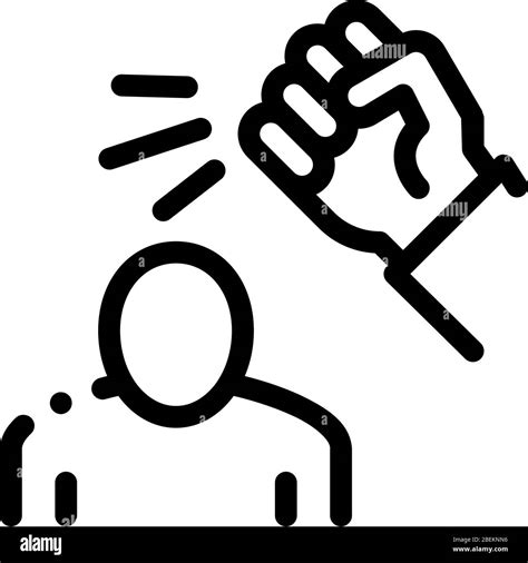 Beating Man Icon Vector Outline Illustration Stock Vector Image And Art