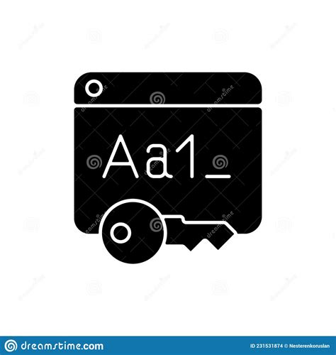 Password Black Icon In Flat Style Secure Code Button Vector For
