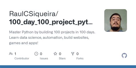 Raul Cesar Siqueira On Linkedin Github Raulcsiqueira100day100projectpython Master