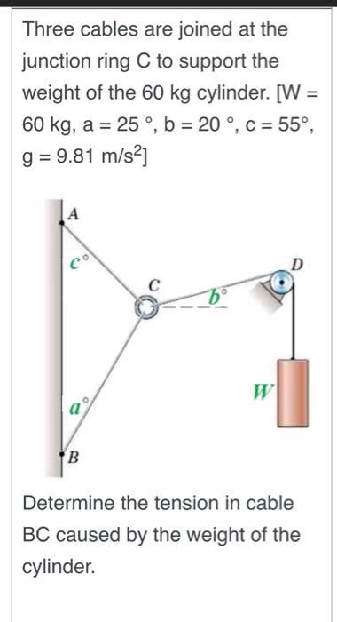 Solved The 30 Kg Pipe Is Supported At A By A System Of Five