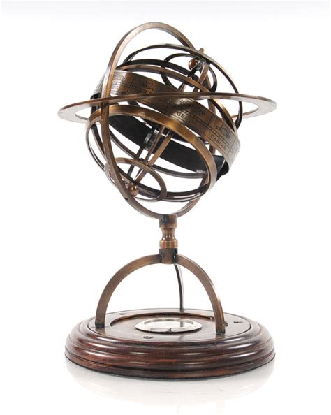 Brass Armillary With Compass On Wood Base By Homeroots Modish Store