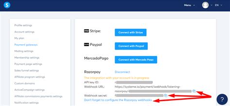 How To Integrate Razorpay With Systeme Io Help Pages