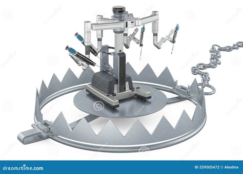 Bear Trap With Robotic Surgical System 3d Rendering Stock Illustration