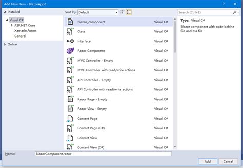 Blazor Component Visual Studio Marketplace
