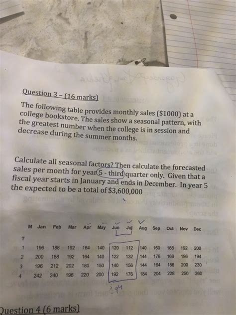 solved question 3 16 marks following table provides