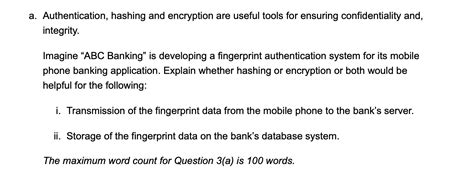 solved a authentication hashing and encryption are useful