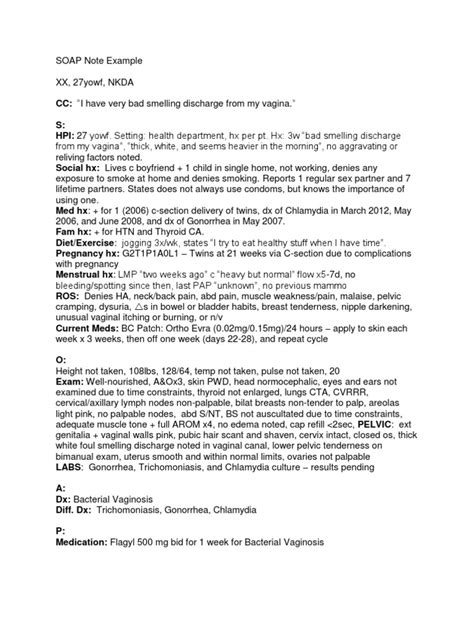 Obgyn Soap Note Example Vagina Mammal Female Reproductive System