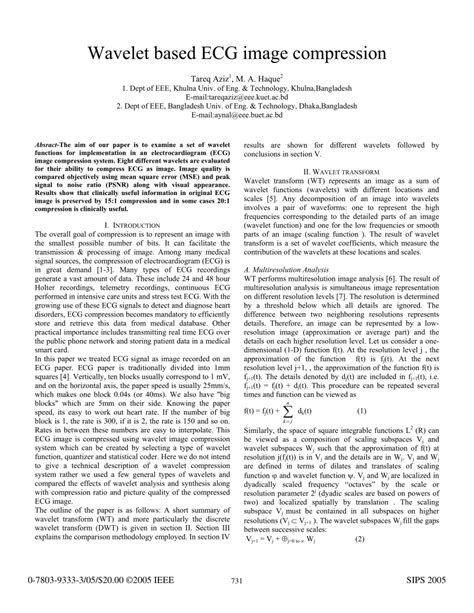 pdf wavelet based ecg image compression