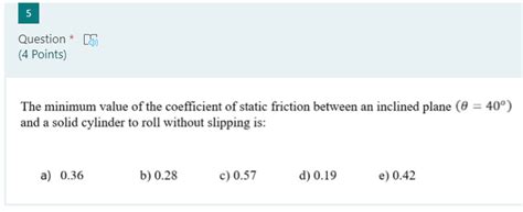 Solved Question Points The Minimum Value Of The Chegg