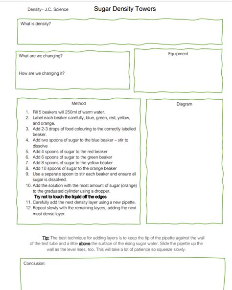 Sugar Density Towers Thescienceteacher Ie