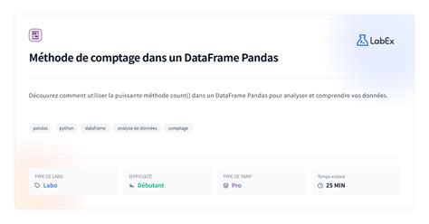 Maîtriser La Méthode De Comptage Dans Un Dataframe Pandas Labex