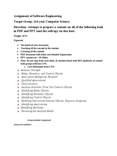 Assignment Of Software Engineering Pdf